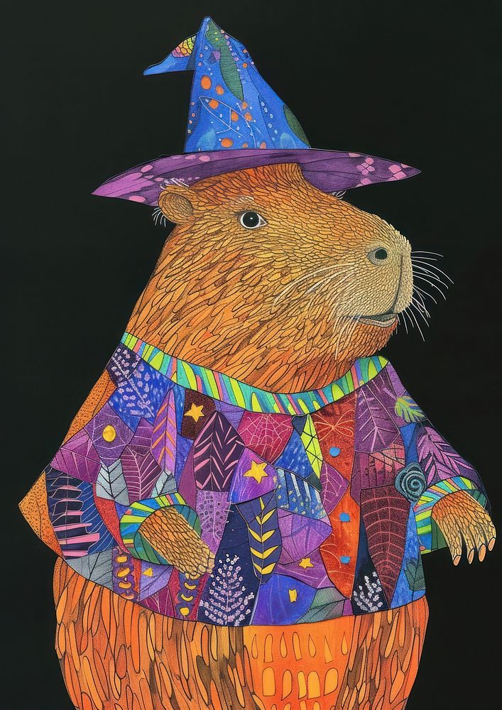 Happy capybara celebrating Holloween wearing | Free Photo Illustration ...