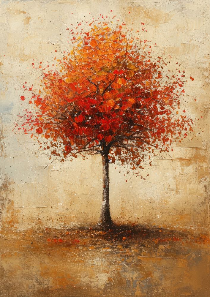 An Autumn Tree painting tree | Free Photo Illustration - rawpixel