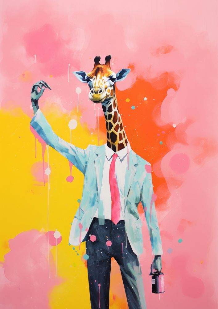 Giraffe art portrait painting. | Premium Photo Illustration - rawpixel