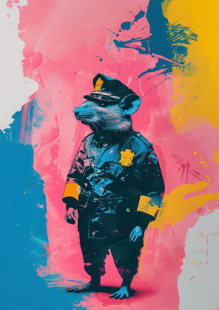 Police rat person character art | Free Photo Illustration - rawpixel