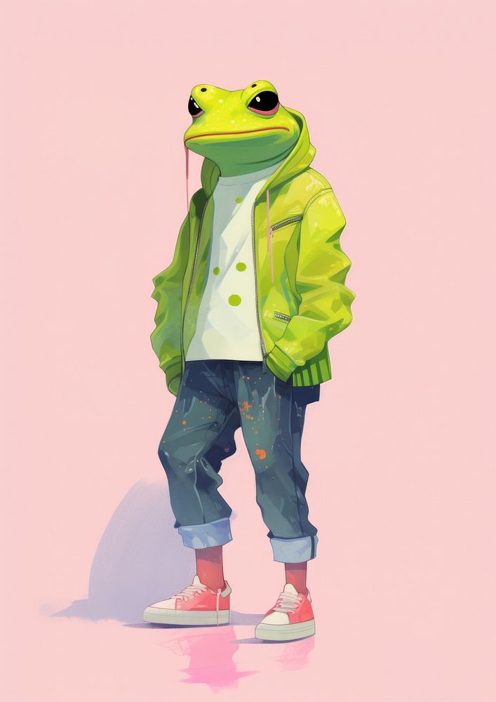 Frog person character jacket representation | Free Photo Illustration ...