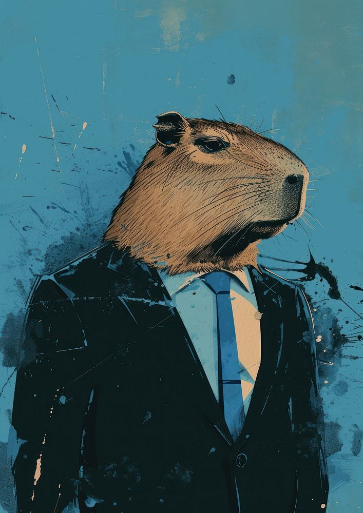 capybara person character wildlife animal | Premium Photo Illustration ...