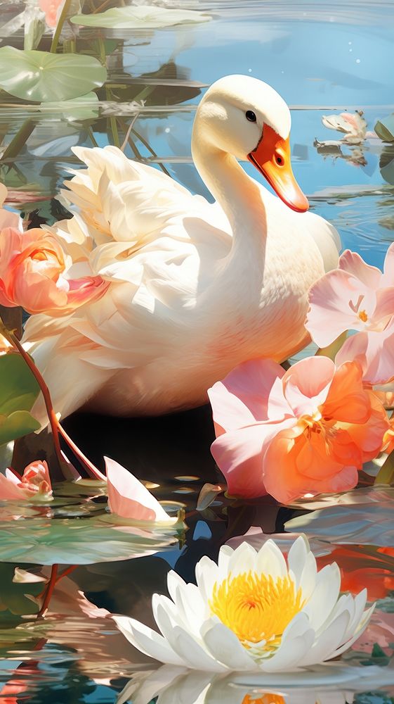 Swan Flower Animal Wallpaper Images | Free Photos, PNG Stickers ...