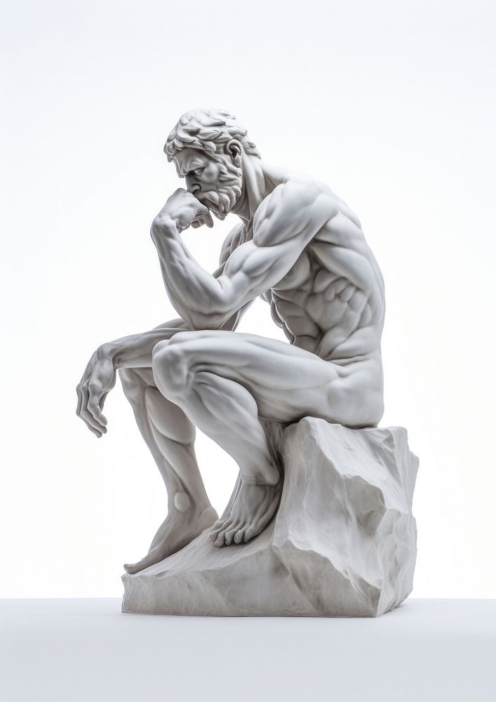 thinker statue sculpture art white | Free Photo - rawpixel