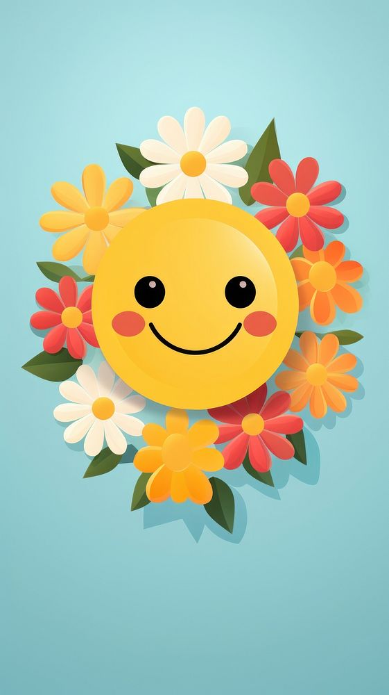 Cute flower face cartoon nature | Premium Photo Illustration - rawpixel