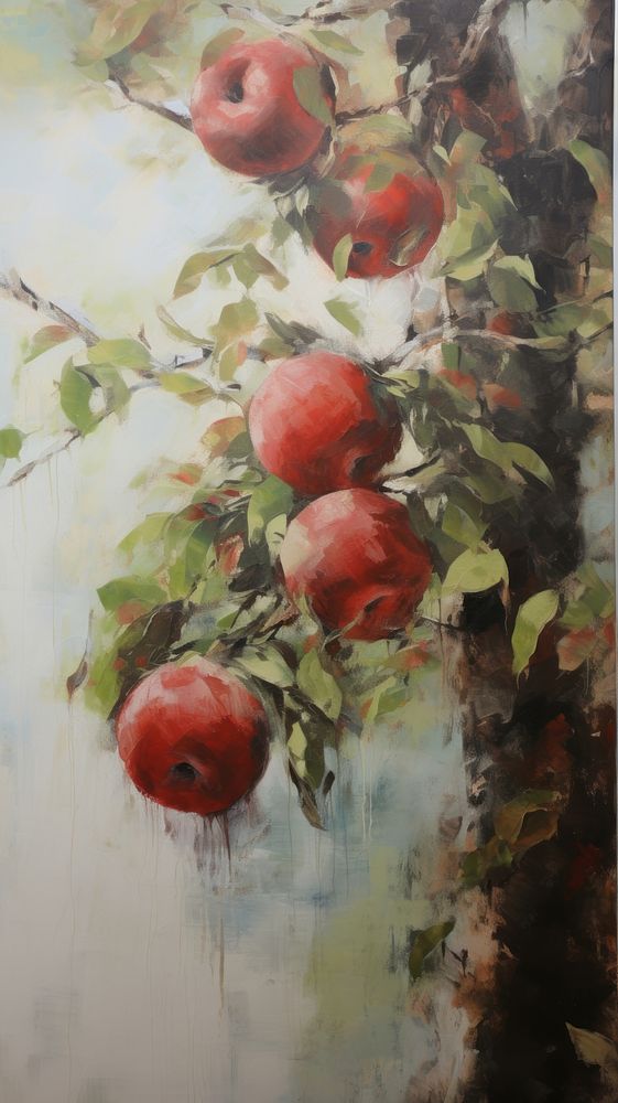 Apples art painting plant. | Free Photo Illustration - rawpixel