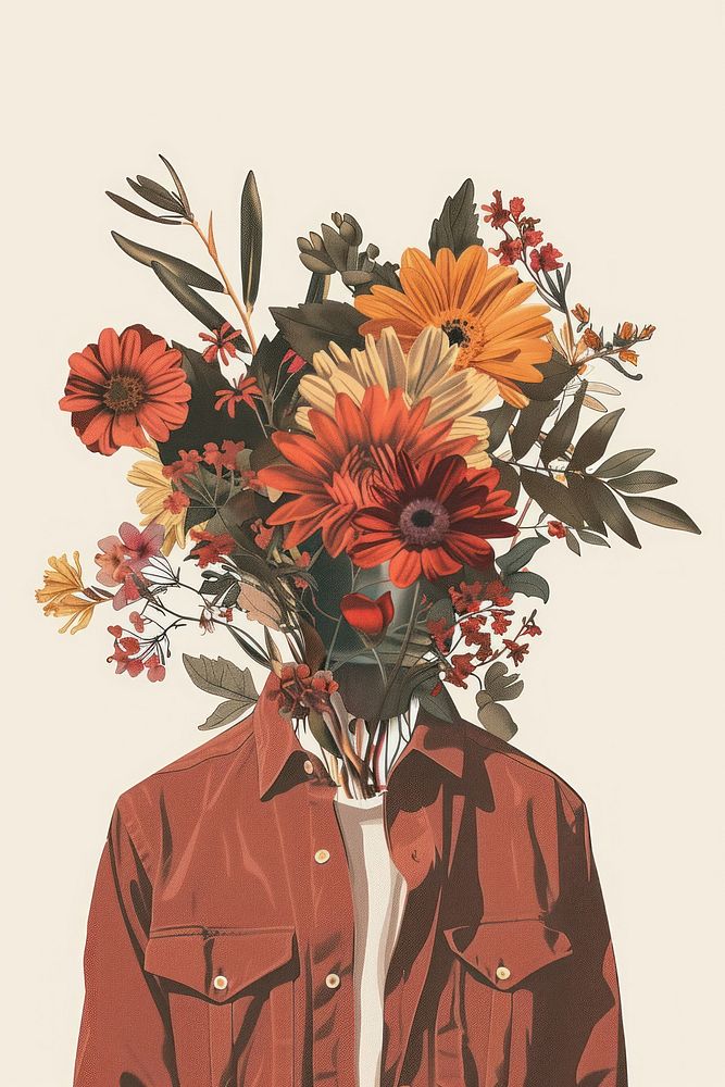 Drawing men flower art painting. | Free Photo Illustration - rawpixel