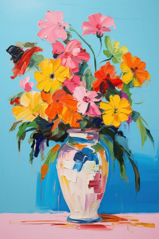 flower vase painting plant art. | Premium Photo Illustration - rawpixel