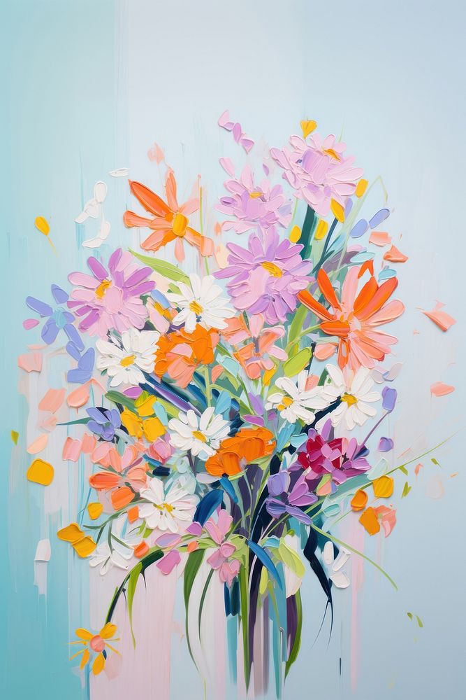 Spring flowers painting pattern plant. | Premium Photo Illustration ...