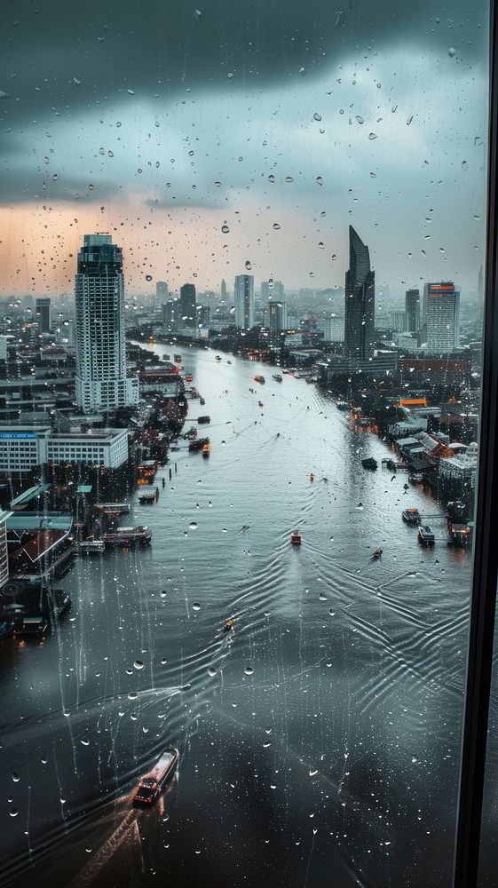 Rain scene city architecture cityscape | Premium Photo - rawpixel
