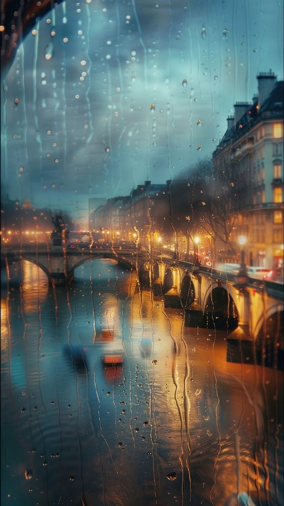 Rain scene bridge architecture cityscape | Free Photo - rawpixel