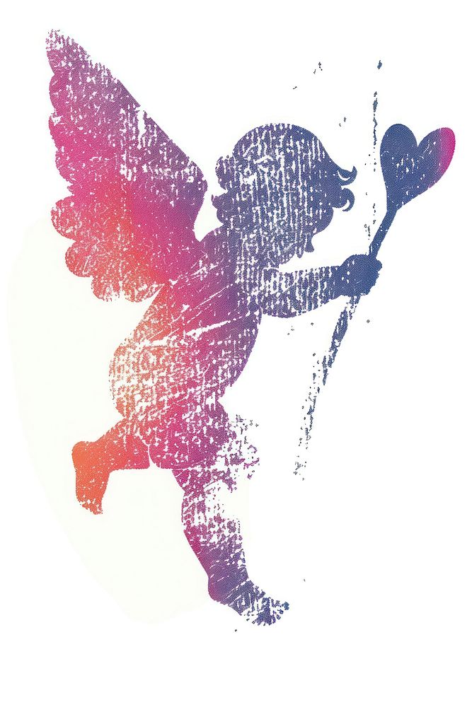 Cupid Risograph style cupid white | Premium Photo Illustration - rawpixel
