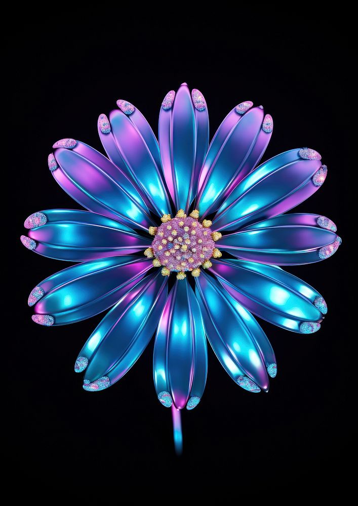 Neon daisy flower violet plant | Premium Photo Illustration - rawpixel
