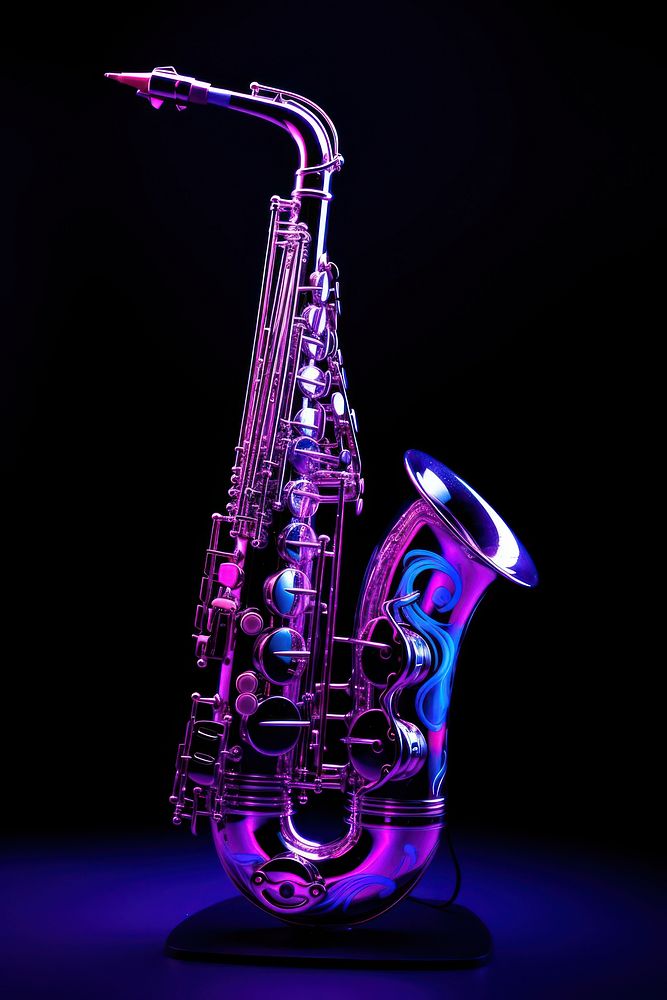 Neon Saxophone saxophone black background | Free Photo Illustration ...