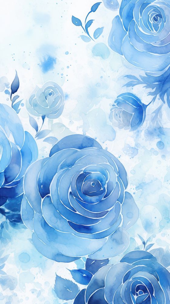 Blue rose wallpaper pattern flower | Premium Photo Illustration - rawpixel