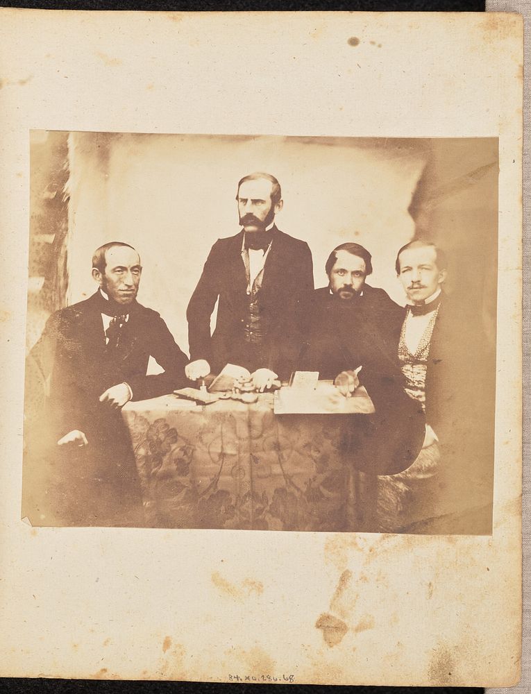 Portrait four men table Jakob | Free Photo Illustration - rawpixel