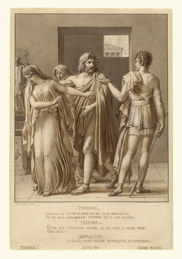 Phaedra Rejecting Embraces Theseus Anne | Free Photo Illustration ...