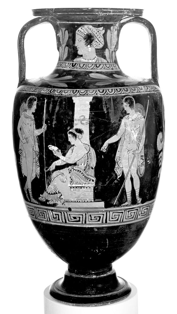 Paestan Red-Figure Neck Amphora | Free Photo - rawpixel