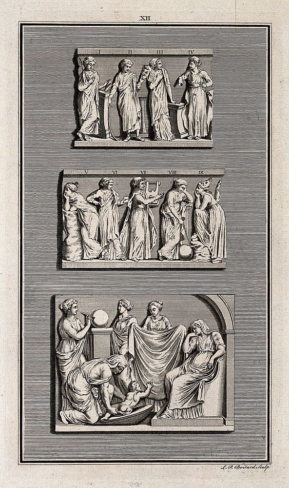 muses birth scene below. Etching | Free Photo Illustration - rawpixel