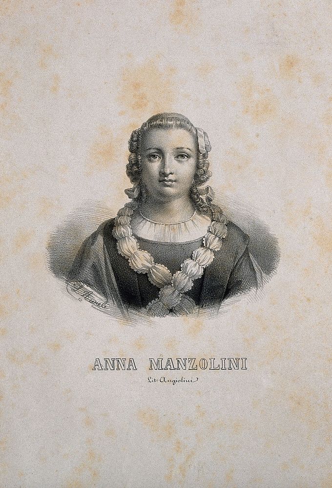 Anna Manzolini [Morandi]. Lithograph L. | Free Photo Illustration ...