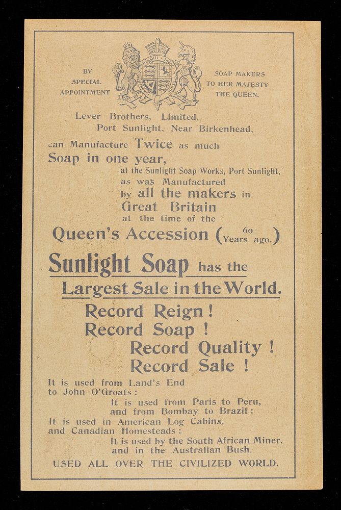 Sunlight soap : record reign | Free Photo Illustration - rawpixel