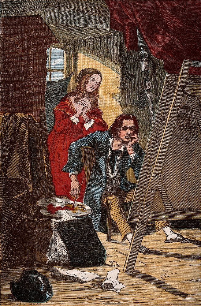 young man paints picture dowry | Free Photo Illustration - rawpixel