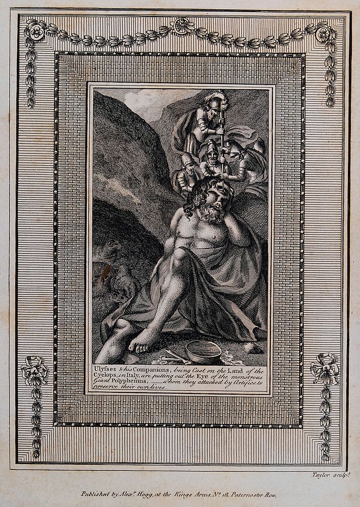 Odysseus and his men blinding | Free Photo Illustration - rawpixel