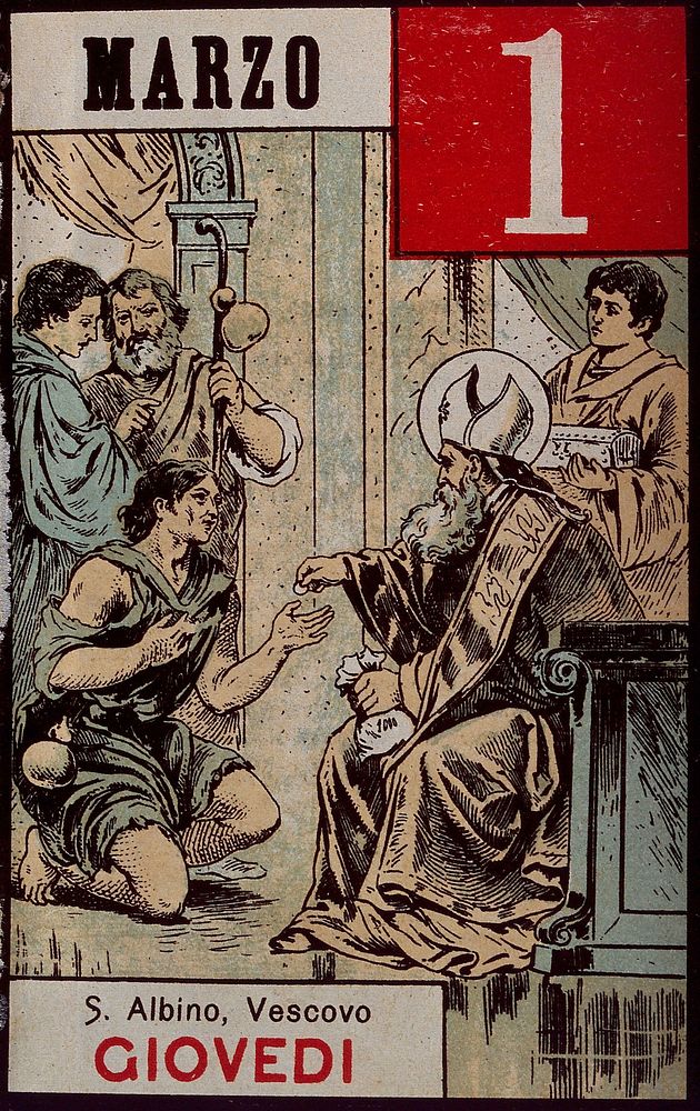 Saint Albinus (Aubin). Colour photogravure, | Free Photo Illustration ...