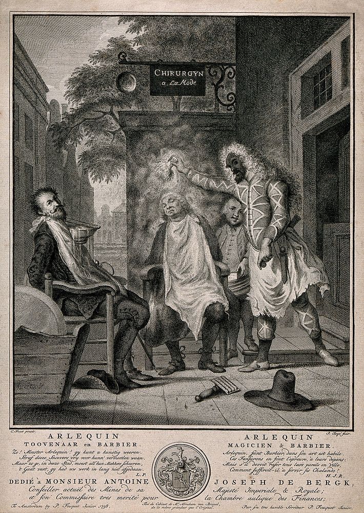 Harlequin, magician and barber: deceived | Free Photo Illustration ...