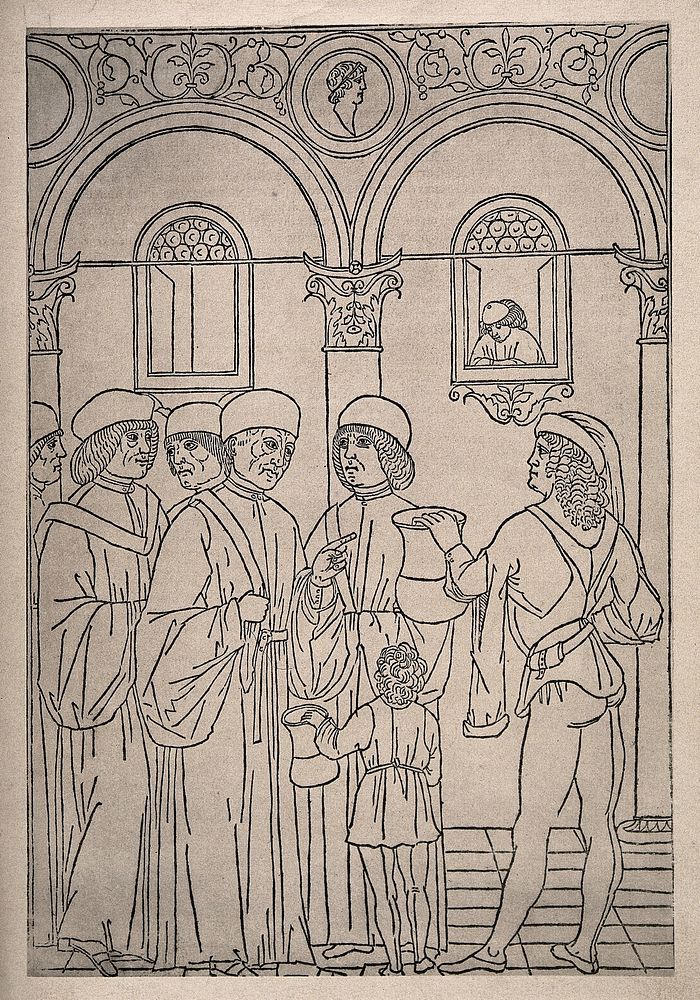 physician lecturing students uroscopy, he | Free Photo Illustration ...