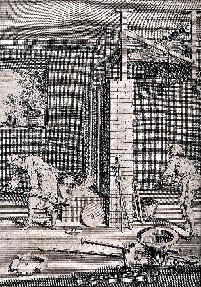 furnace used processing iron. Engraving. | Free Photo Illustration ...