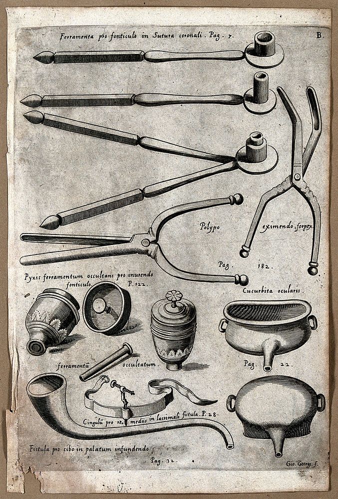 Surgical instruments. Engraving G. Georgi | Free Photo Illustration ...
