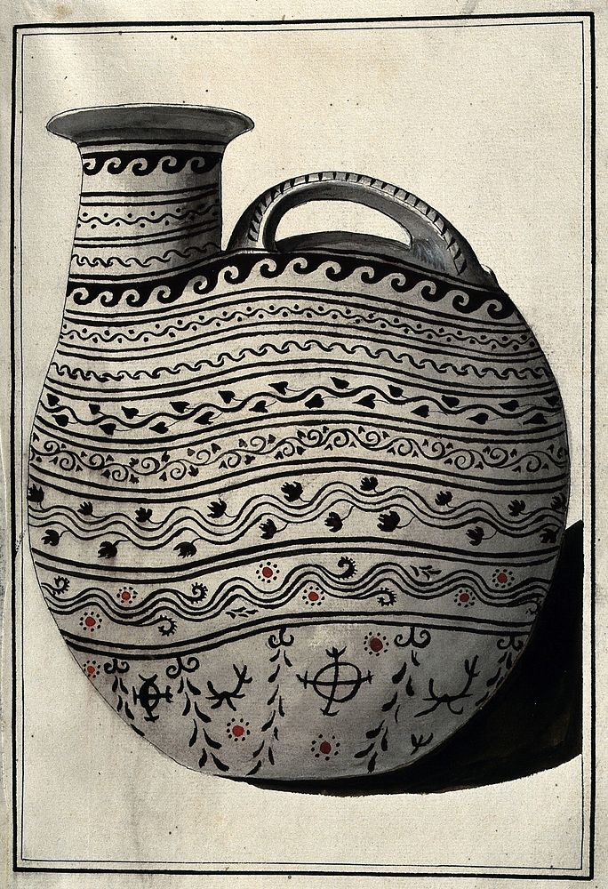 Greek pouring vessel decorated stylised | Free Photo Illustration ...