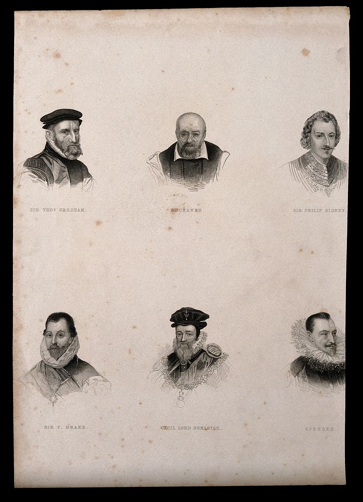 Six portraits eminent sixteenth century | Free Photo Illustration ...