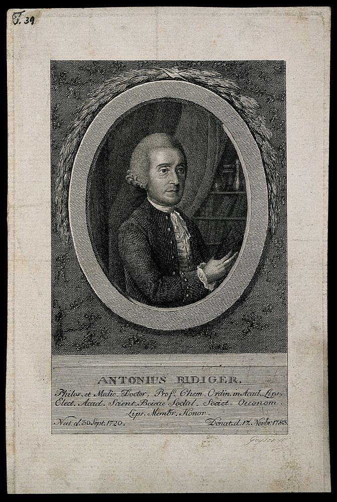 Antonius Rüdiger [Ridiger]. Line engraving | Free Photo Illustration ...