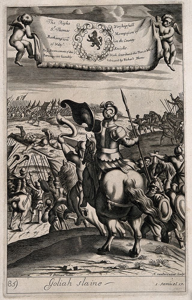 David slaying Goliath. Line engraving | Free Photo Illustration - rawpixel