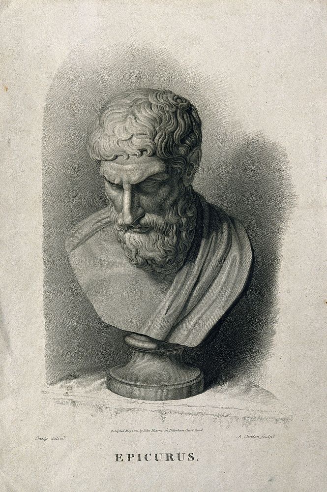 Epicurus. Stipple engraving A. Cardon, | Free Photo Illustration - rawpixel