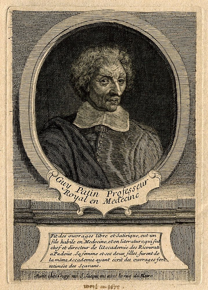 Guy Patin. Line engraving | Free Photo Illustration - rawpixel