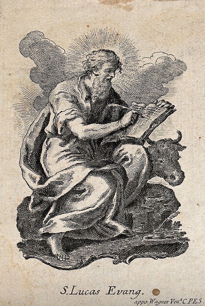 Saint Luke, writing his gospel | Free Photo Illustration - rawpixel