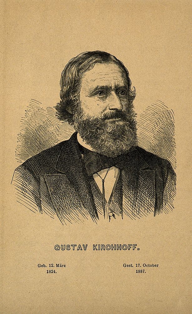 Gustav Robert Kirchhoff. Wood engraving. | Free Photo Illustration ...