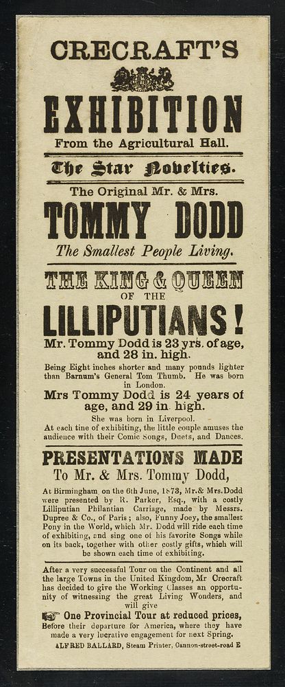 [Undated handbill (about 1874) Crecraft's | Free Photo Illustration ...