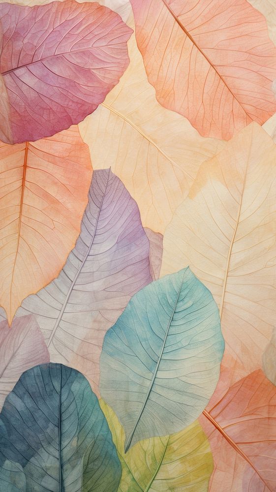 Pastel leaf pattern some paint | Premium Photo - rawpixel