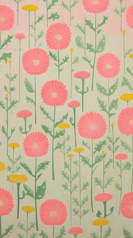 Pink botanical pattern flower backgrounds. | Free Photo Illustration ...