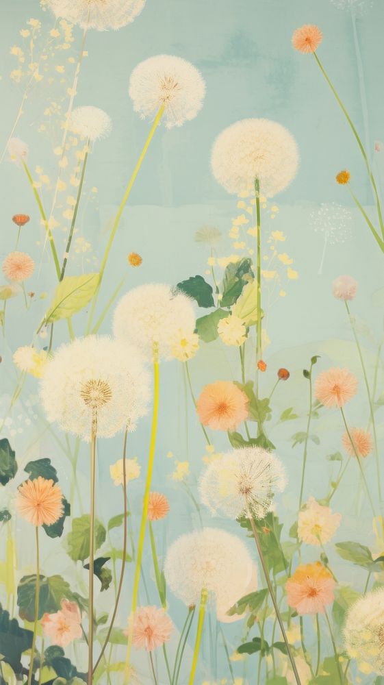 Dandelion craft collage art painting | Premium Photo Illustration ...