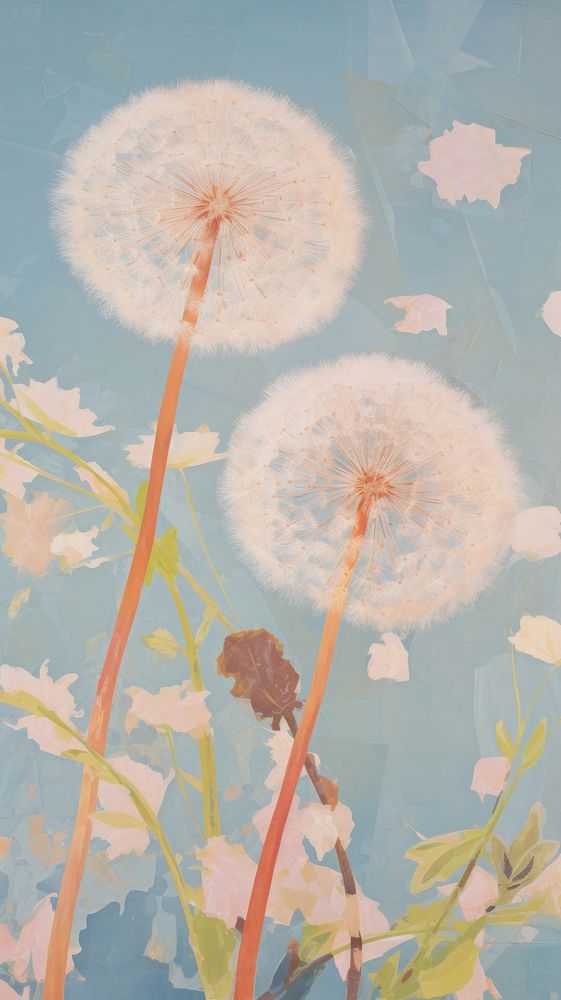 Painting dandelion craft collage flower | Free Photo Illustration ...