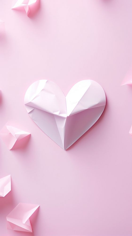 Pink heart paper origami purple. | Premium Photo Illustration - rawpixel