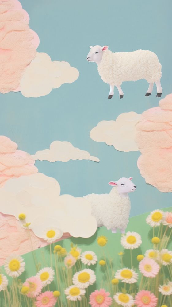 Sheep craft collage art livestock | Free Photo Illustration - rawpixel