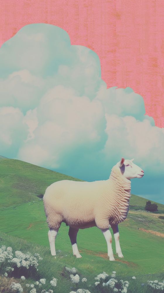 Sheep craft collage livestock animal | Premium Photo Illustration ...