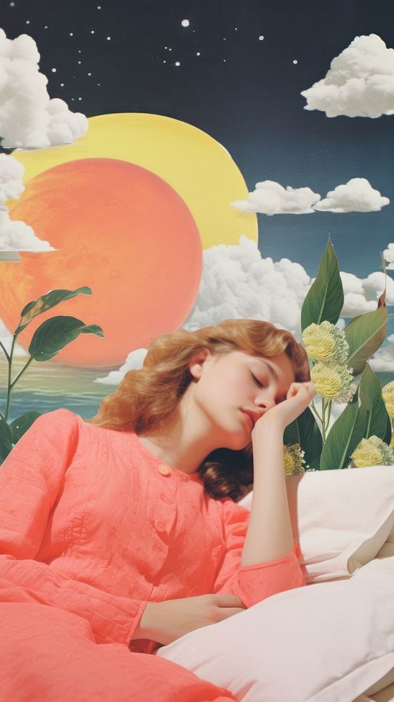 Sleep craft collage sleeping portrait | Premium Photo Illustration ...