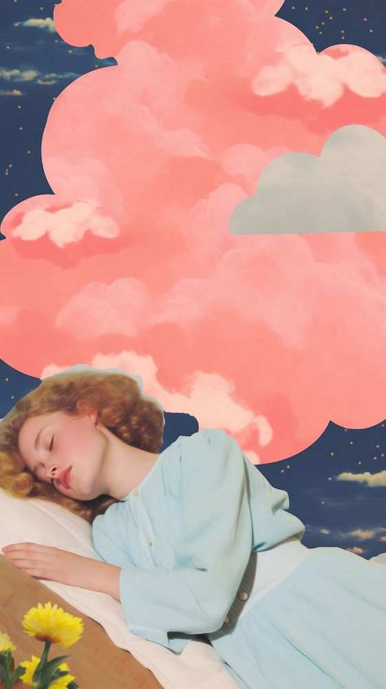 Sleep craft collage sleeping painting | Premium Photo Illustration ...